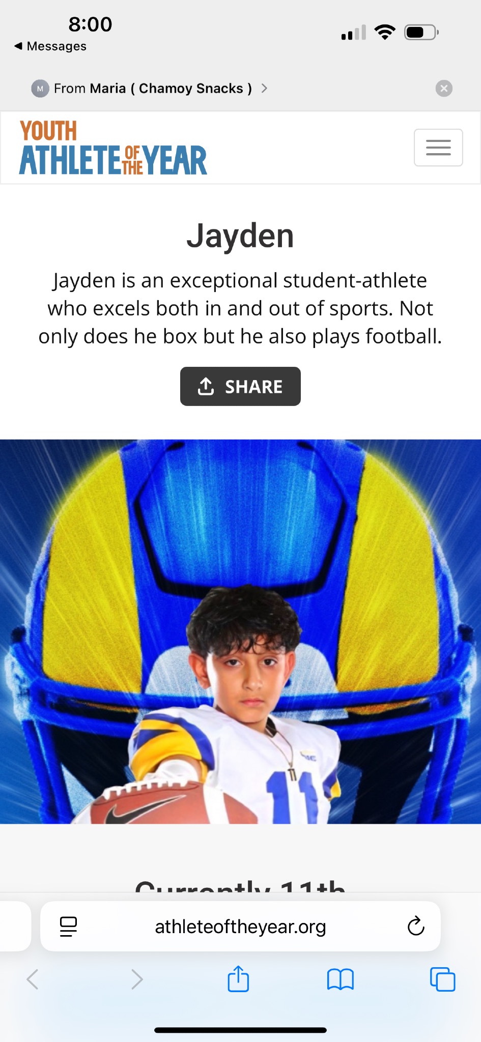 Jayden | Youth Athlete of the Year